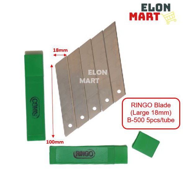 RINGO Cutter Blade Large 18mm B-500 Refill For Cutter Knife | Shopee ...