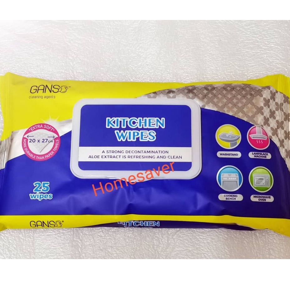 Ganso Kitchen Wipes Wet Kitchen Towel (25 pcs) Tisu Basah Dapur Eco ...