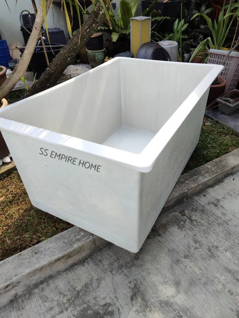 NEX 4 x2.5x2 White Fiberglass Fish Tank Water Pond Aquarium Heavy Duty ...