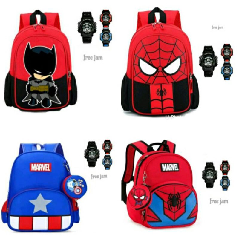 Avengers Children's backpack Free Clock backpack Boys Character ...