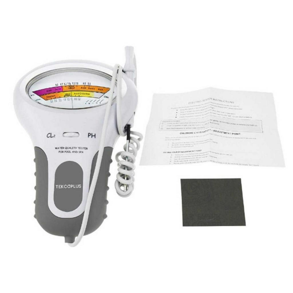 PH Tester Meter with Probe Swimming Pool PH CL2 Tester Water Quality ...