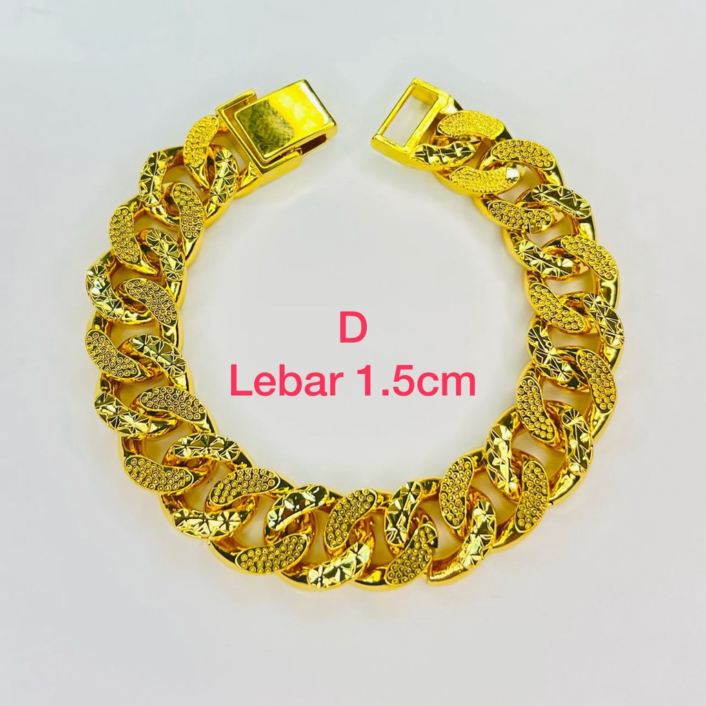 Gelang Benson Lebar 1.8cm &Lebar 1.1cm Gelang Tangan Emas Bangkok/korea ...