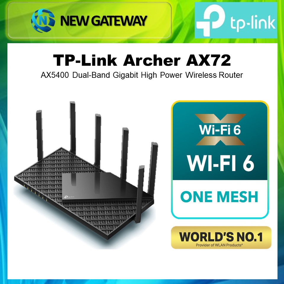 TP-Link Wifi 6 Onemesh Archer AX72 AX5400 Dual Band Gigabit High Power ...