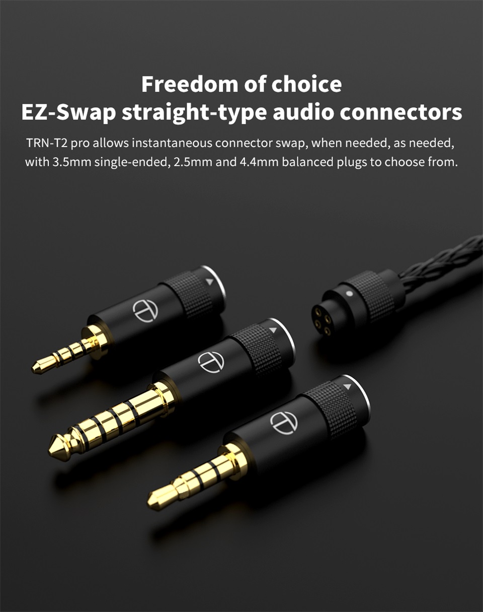 TRN T2 PRO 16 Core Silver Plated HIFI Upgrade Cable 3.5/2.5/4.4mm Plug MMCX/2Pin For TRN KZ CCA ...