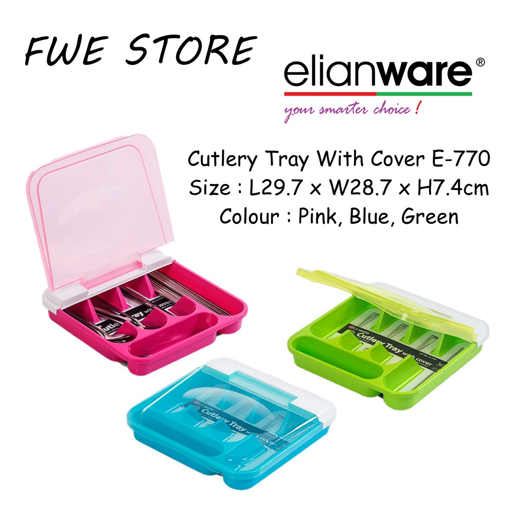 Elianware Cutlery Tray With Cover / Fork & Spoon Keeper / Cutlery ...