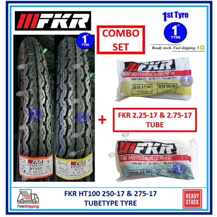 [2 PCS]*COMBO SET*FKR MOTORCYCLE TYRE COMBO! HT100 TUBETYPE WITH FKR ...