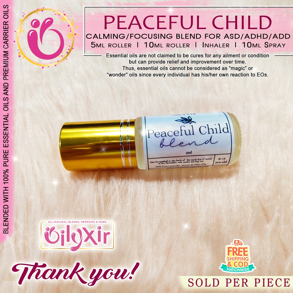 PEACEFUL CHILD Pure Essential Oil Roller Blend | Inhaler for ASD, ADHD, ADD (focusing/calming ...