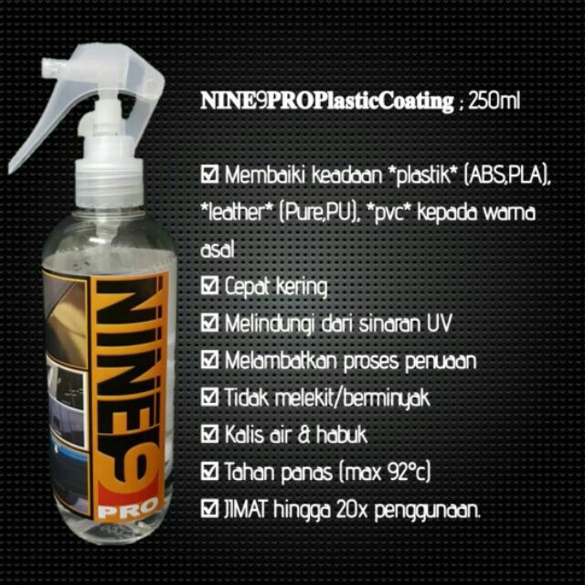 [TOP SALES] 𝐍𝐈𝐍𝐄9𝐏𝐑𝐎 𝐏𝐥𝐚𝐬𝐭𝐢𝐜 𝐂𝐨𝐚𝐭𝐢𝐧𝐠 ; 250ml | Shopee Malaysia