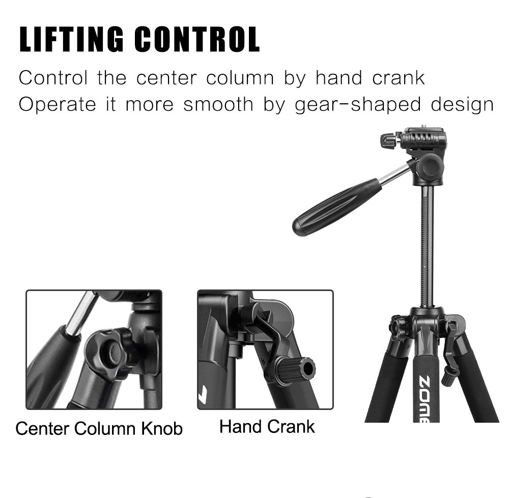 ZOMEI Q111 ZOMEI 1200 Tripod Only Portable Camera Travel Tripod for ...