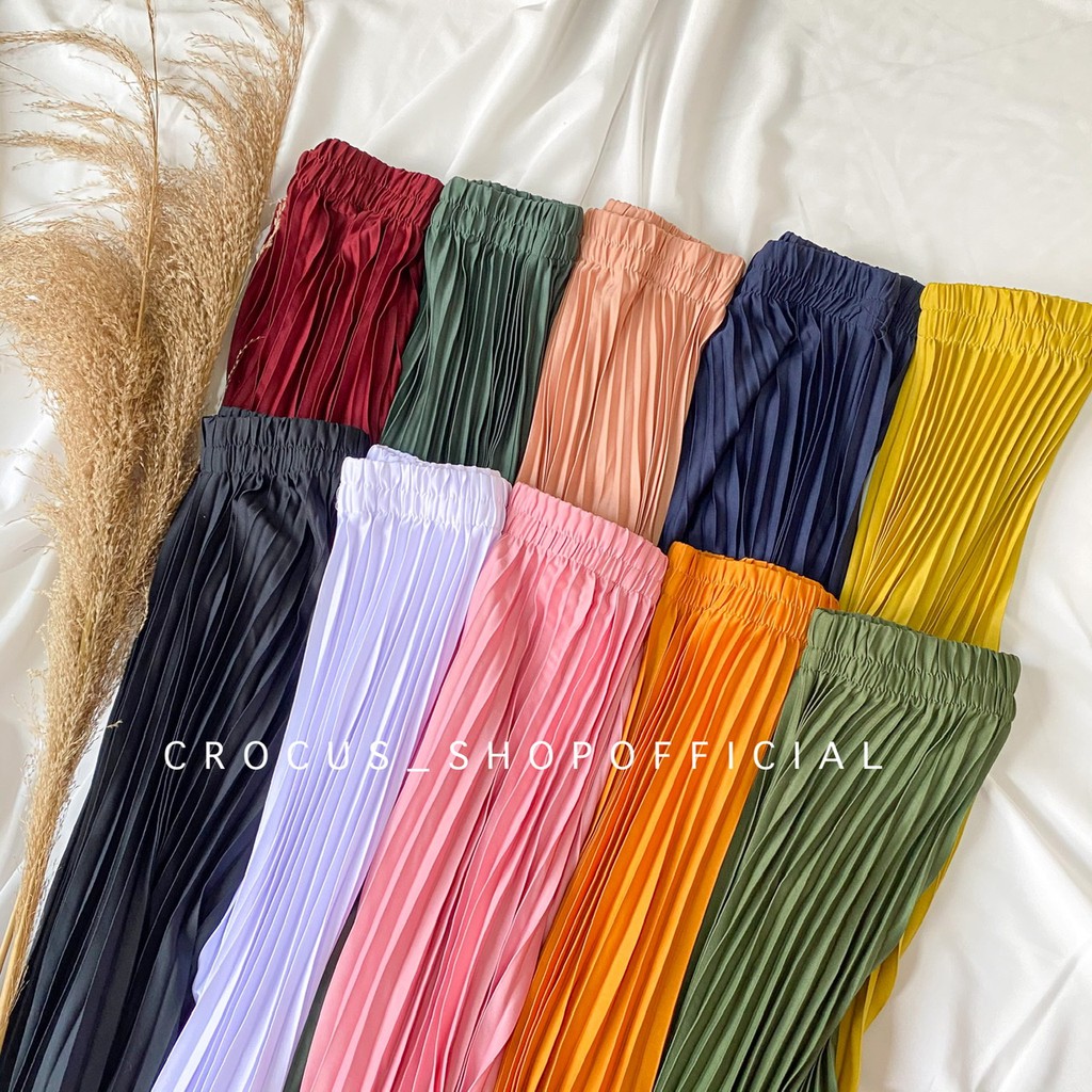 Hyget 256 PREMIUM HYGET Pleated FLARE SKIRT FLOWY FREXA | Shopee Malaysia