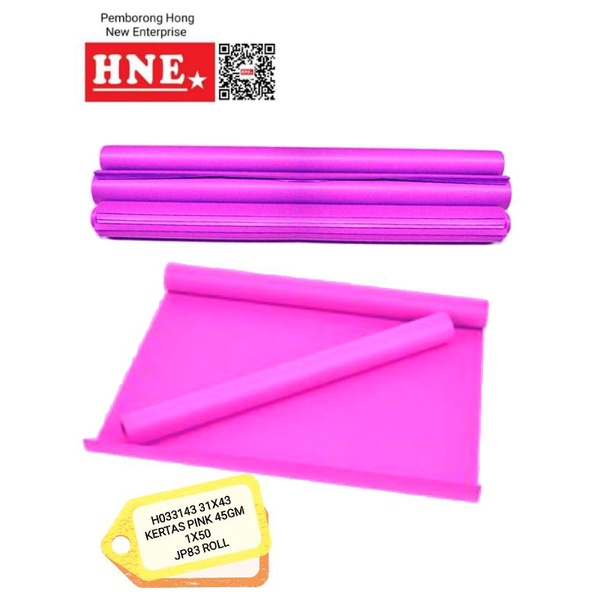🌟 READY STOCK 🌟 31X43 45GM Kertas Pink paper 1Roll 50keping | Shopee ...