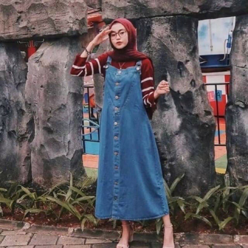 bawal chiffon READY STOCK Miwa Muslimah Long Overall Jumpsuit Dress ...