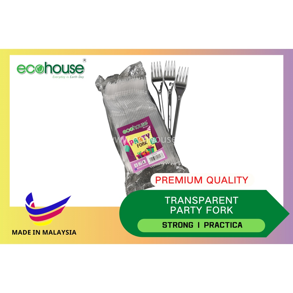 🔥READY STOCK🔥50 pcs Party Fork and Spoon/ Plastic Spoon Fork/ Sudu ...