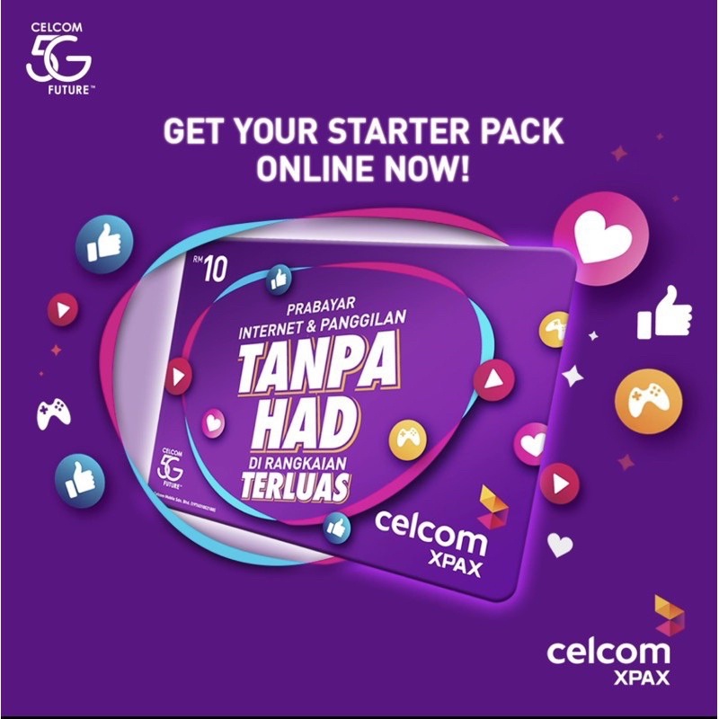 CELCOM XPAX PREPAID SIMCARD UNLIMITED DATA & CALL | Shopee Malaysia