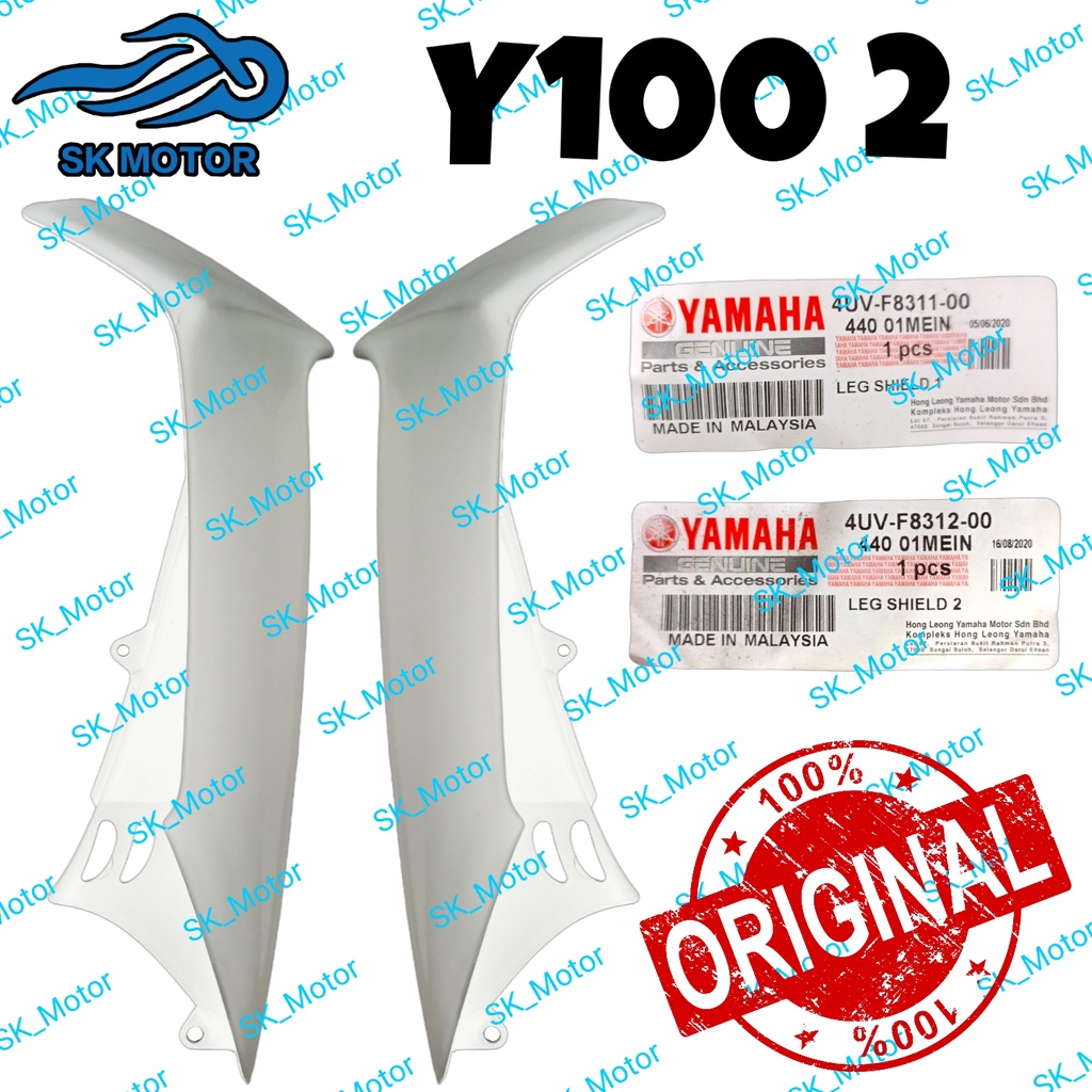Yamaha Y100 2 SPORT 2 TWO NEW Original Leg Shield / Kepak Putih / Front Cover White / Sayap ...
