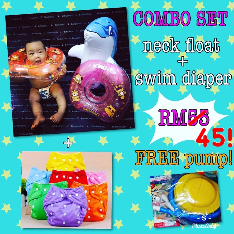 🔥HOT SELLING🔥😍Neck float Swim trainer Reusable Washable Swim diapers ...