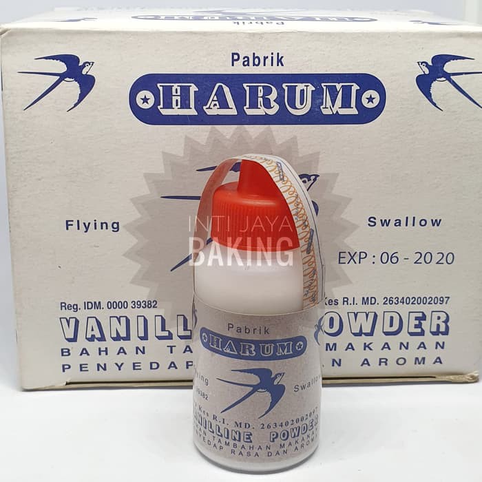 Sebuk Vanili / Bubuk vanili Vanilline powder HARUM Flying Swallow botol ...