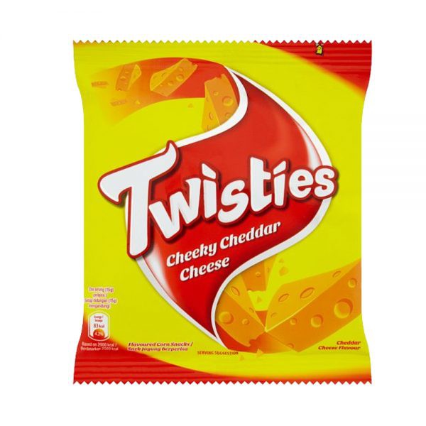 Twisties Flavoured Corn Snacks Cheeky Cheddar Cheese Flavour 15G ...