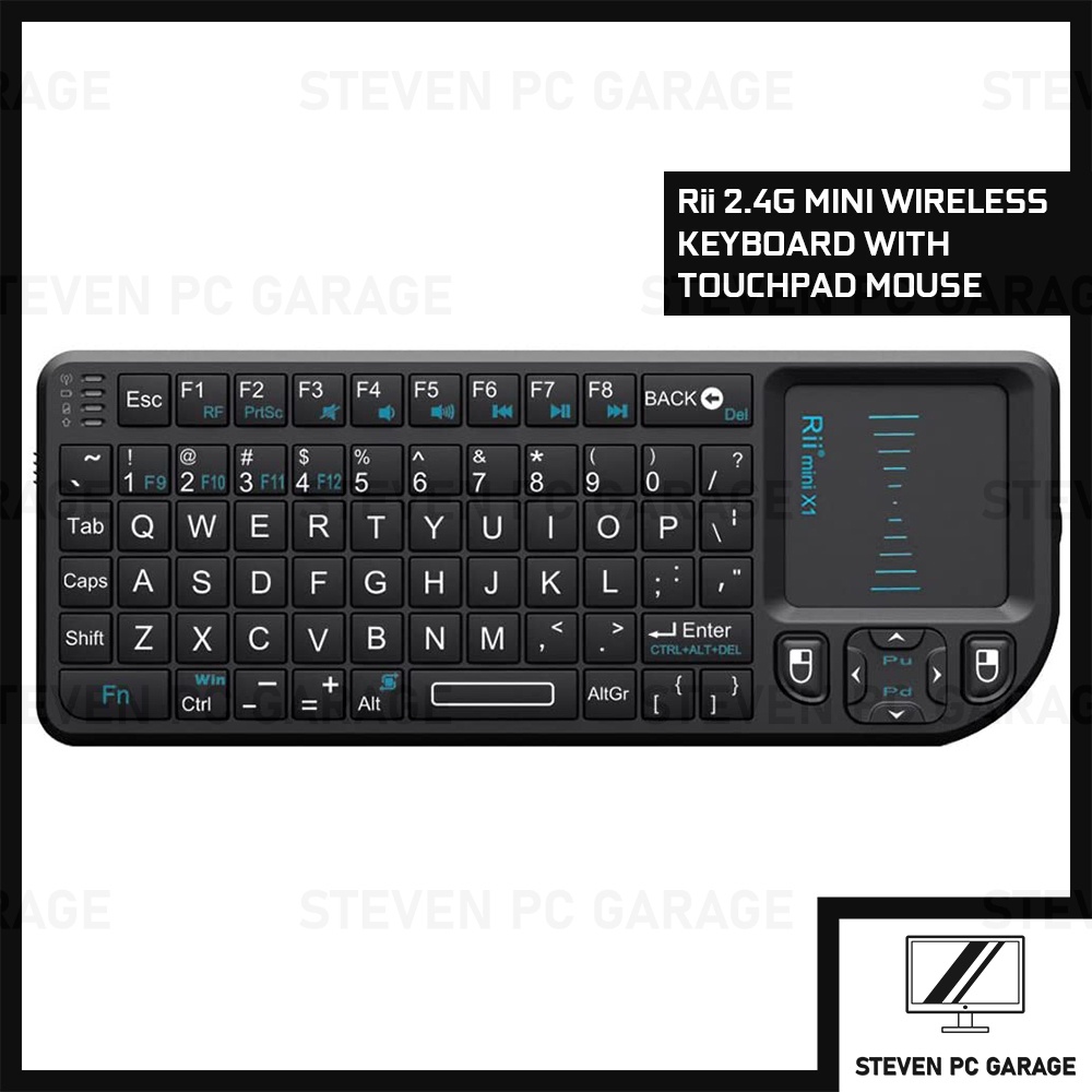 Rii 2.4G Mini X1 Wireless Handheld Keyboard with Touchpad Mouse ...