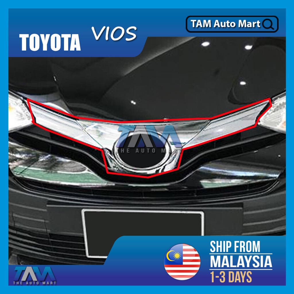 Toyota Vios Front Grill Chrome Cover Front Hood Bonnet Chrome Cover For ...