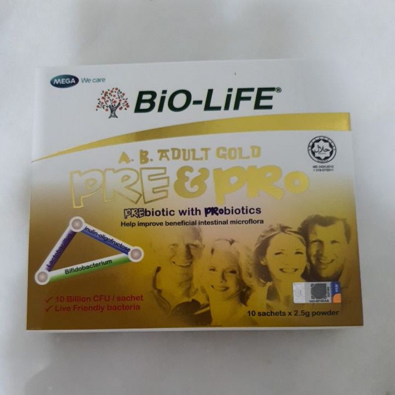 Bio-Life AB adult Gold Pre & Pro Sachets 10s (Expiry Date:07/2025 ...