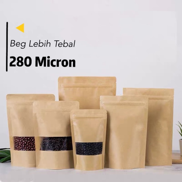 (Ready Stock) 10pcs Ziplock Kraft Air Tight Paper Bag | Shopee Malaysia
