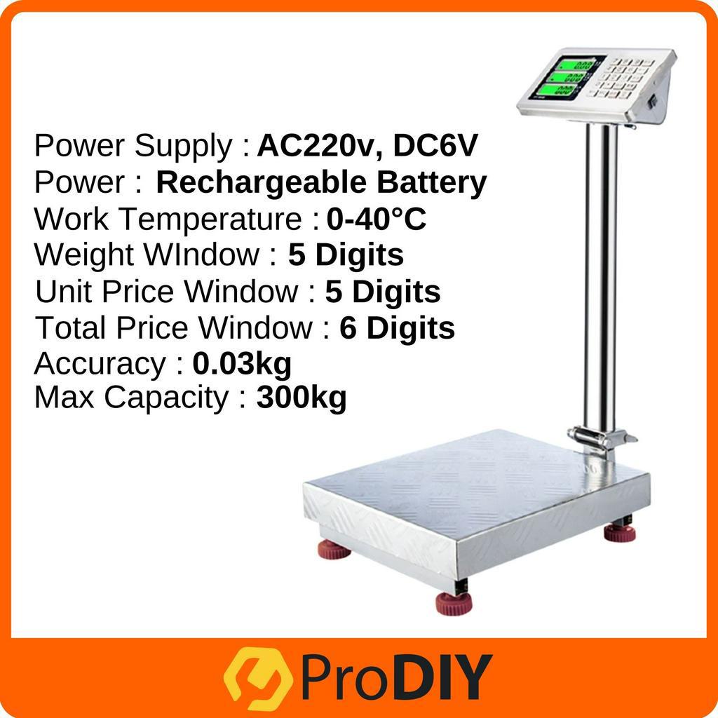 300KG High Accuracy Full Stainless Steel Platform Electronic Platform ...