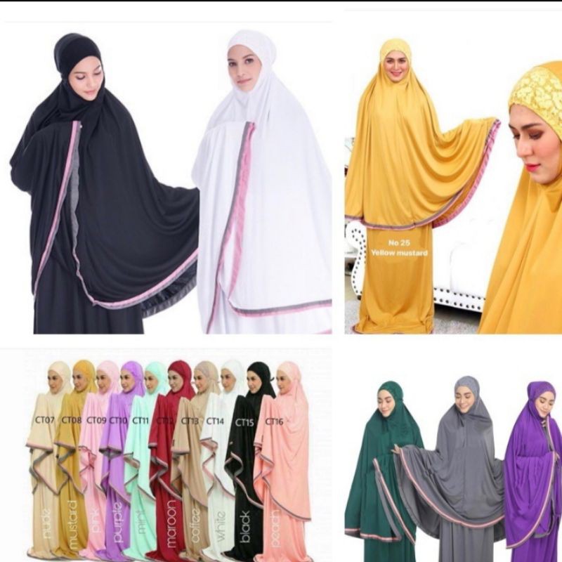 TELEKUNG ARAFAH LACE KAIN TEBAL HITAM & PUTIH | Shopee Malaysia