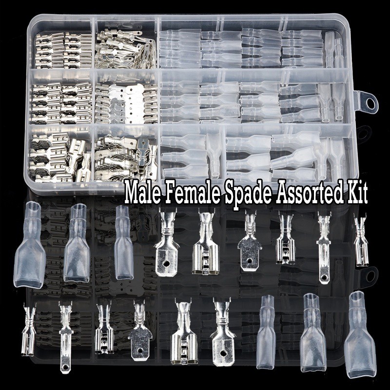 270Pcs Assortment Kit Quick Splice Male and Female Wire Spade 2.8/4.8/6 ...