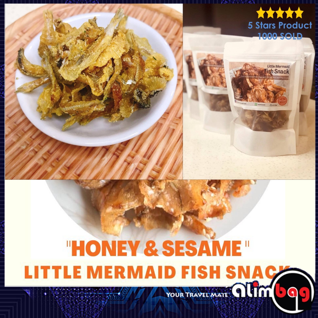 LITTLE MERMAID Homemade Fish Snack Fish Crisp 80 Grams 3 Flavor Salted ...