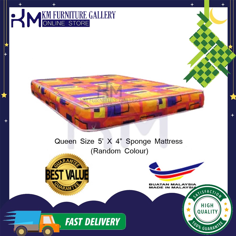 KM Furniture 5'X4" Queen Sponge Mattress/ Tilam Queen Size (Random ...