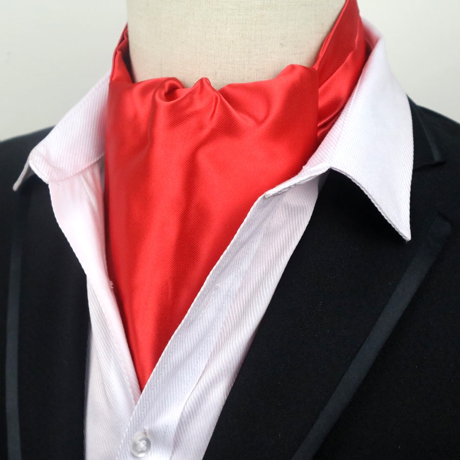 Men Vintage Paisley Polka Dot Wedding Formal Cravat Ascot Scrunch Self ...