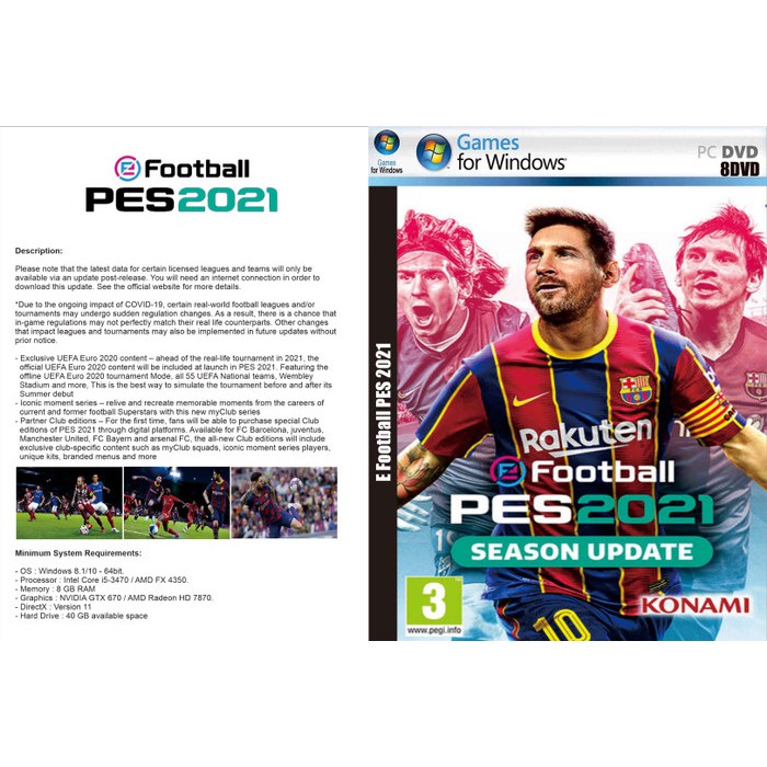 PC Game Collection PES 2021 - 8 DVD | Shopee Malaysia