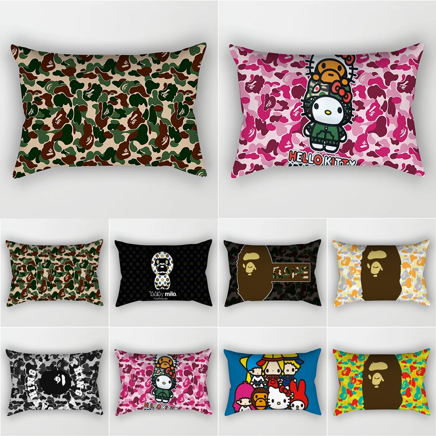 Home Living Room Bedroom Decorative Rectangle Bape Printed Pillow Case ...