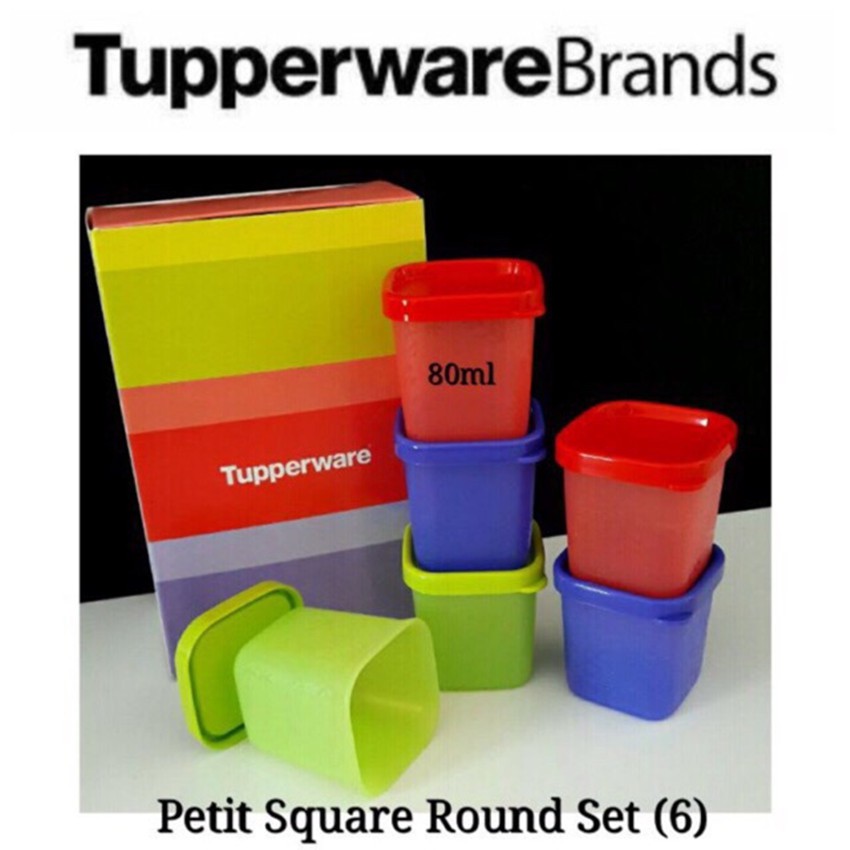 Tupperware Petit Square Round 80ml/Snow Cube/Rainbow Cube(6pcs ...