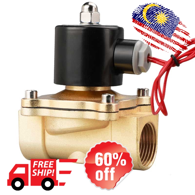 Two Way Brass Electric Solenoid Valve Normally Closed 220V 12V 24V 110V 1/4 3/8 1/2 3/4 For ...