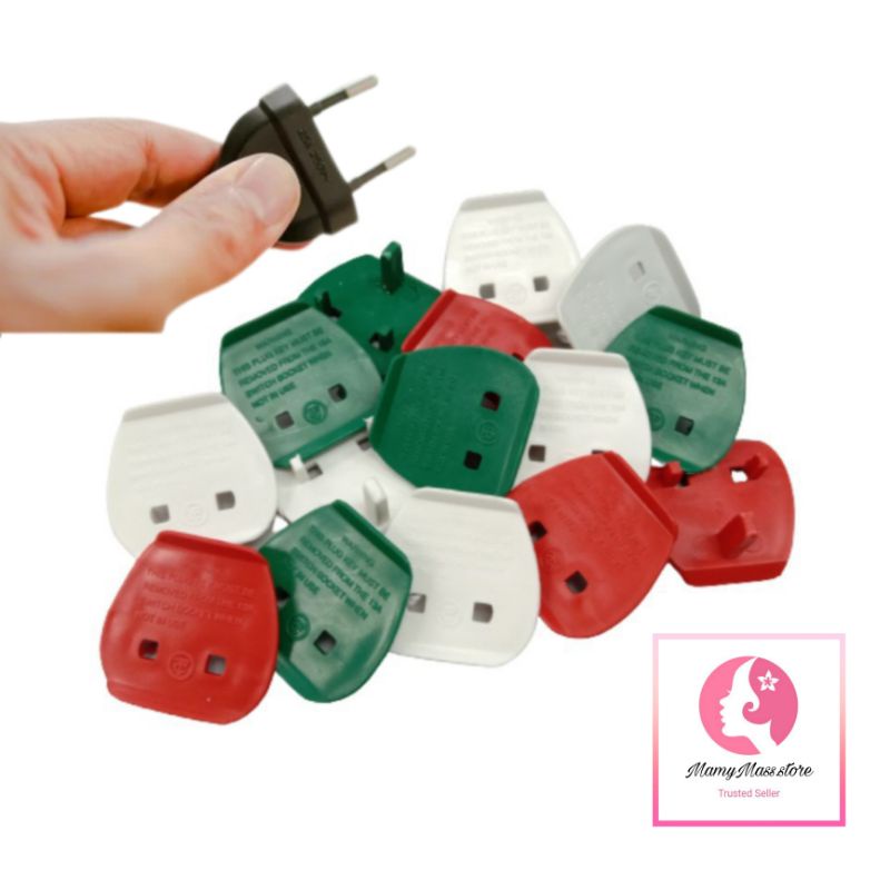 Plug adapter Converter Pelapik Kepala Plug 2 Pin Kaki Tiga Plastik ...