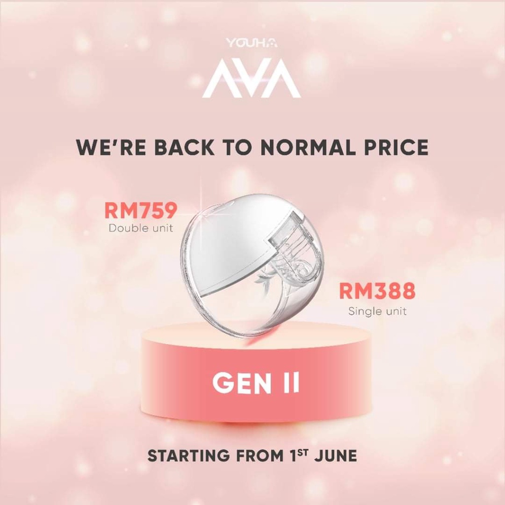 YOUHA AVA GEN 1/GEN 2 WIRELESS HANDS-FREE CUP BREAST PUMP FULL SET (1 ...