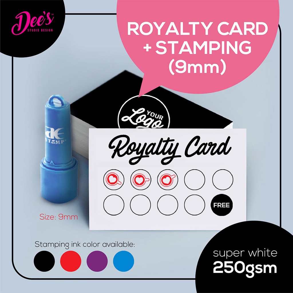 Royalty card / Loyarty Card / Redeem Card + Stamping Cop | Shopee Malaysia