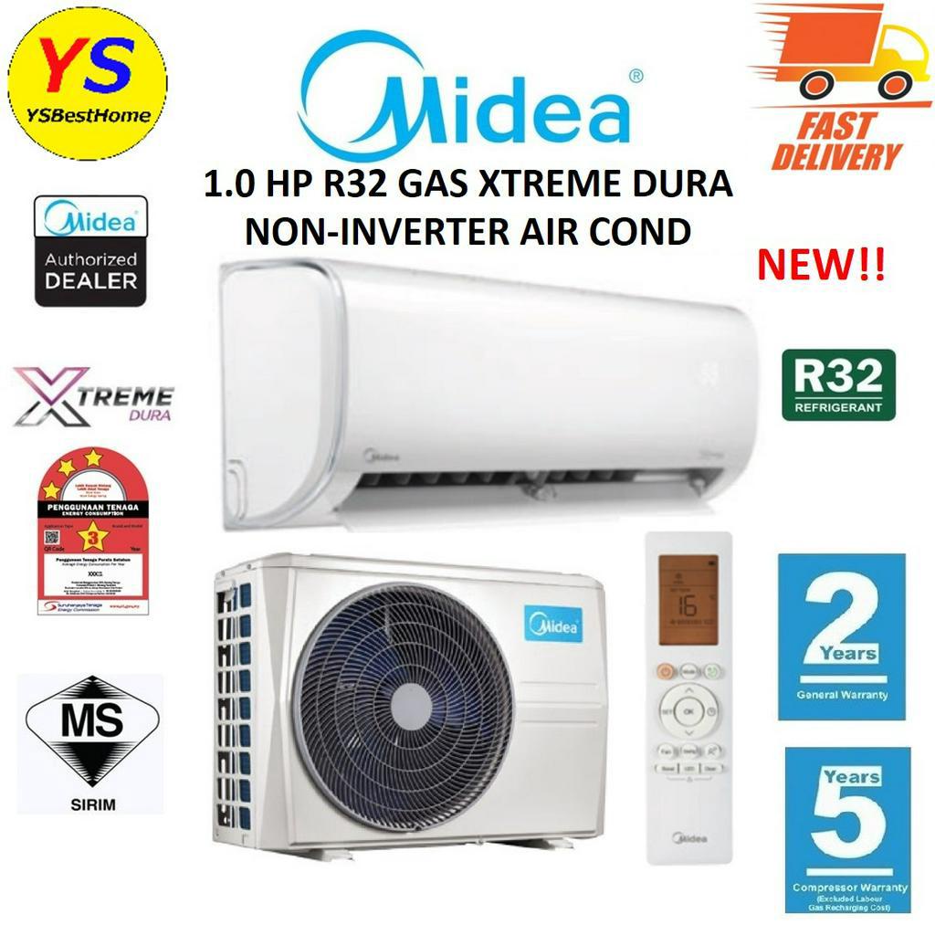 Midea [1.0HP / 1.5HP / 2.0HP] (R32) XTREME DURA Wall Mounted Air Conditioner [MSGD-09CRN8 / MSGD ...