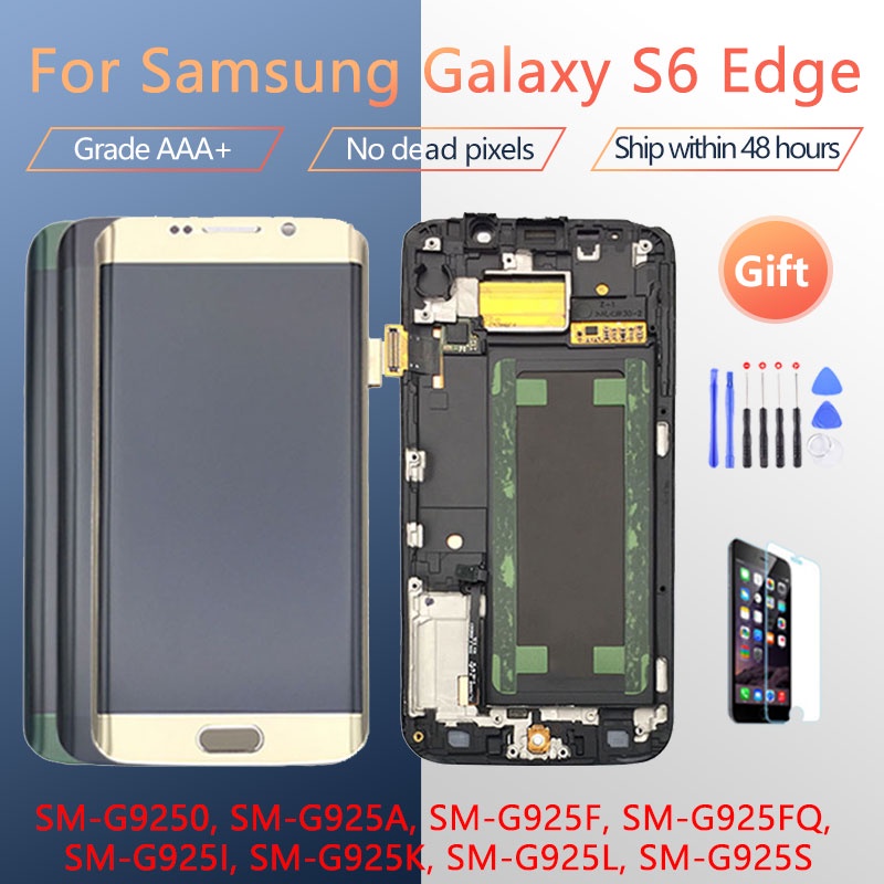 5.1'' SUPER AMOLED Display For SAMSUNG Galaxy S6 edge LCD + Frame G925 ...