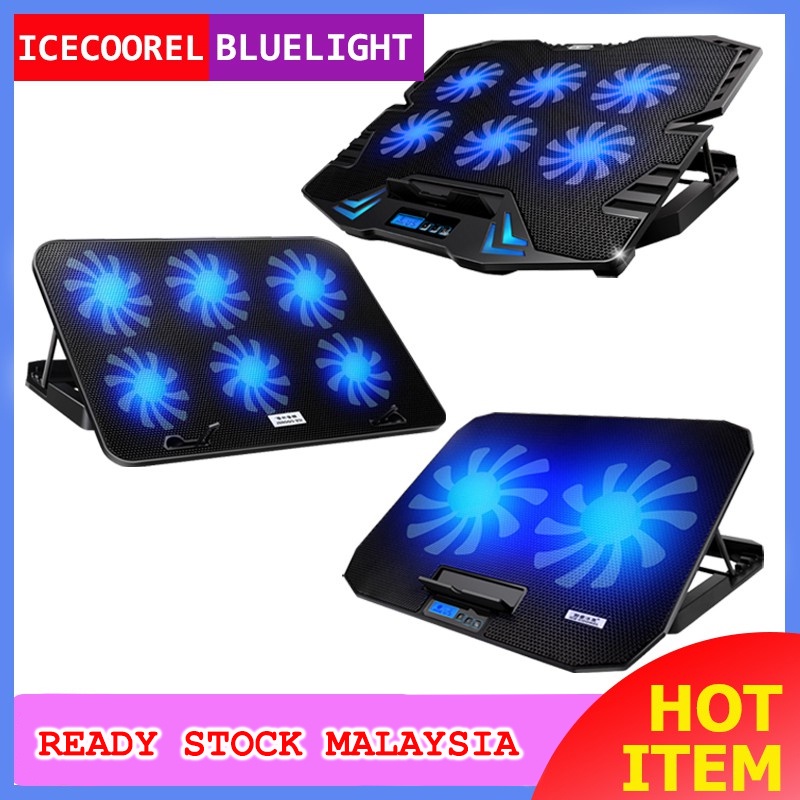 ICE COOREL Ice Cooling Technology Blue Lighting Cooler Pad 2 - 6 Fans ...