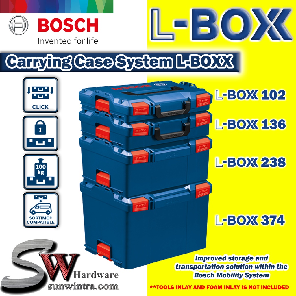 Bosch L-BOXX Carrying Case System(L-BOXX 102/ L-BOXX 136/ L-BOXX 238/ L ...