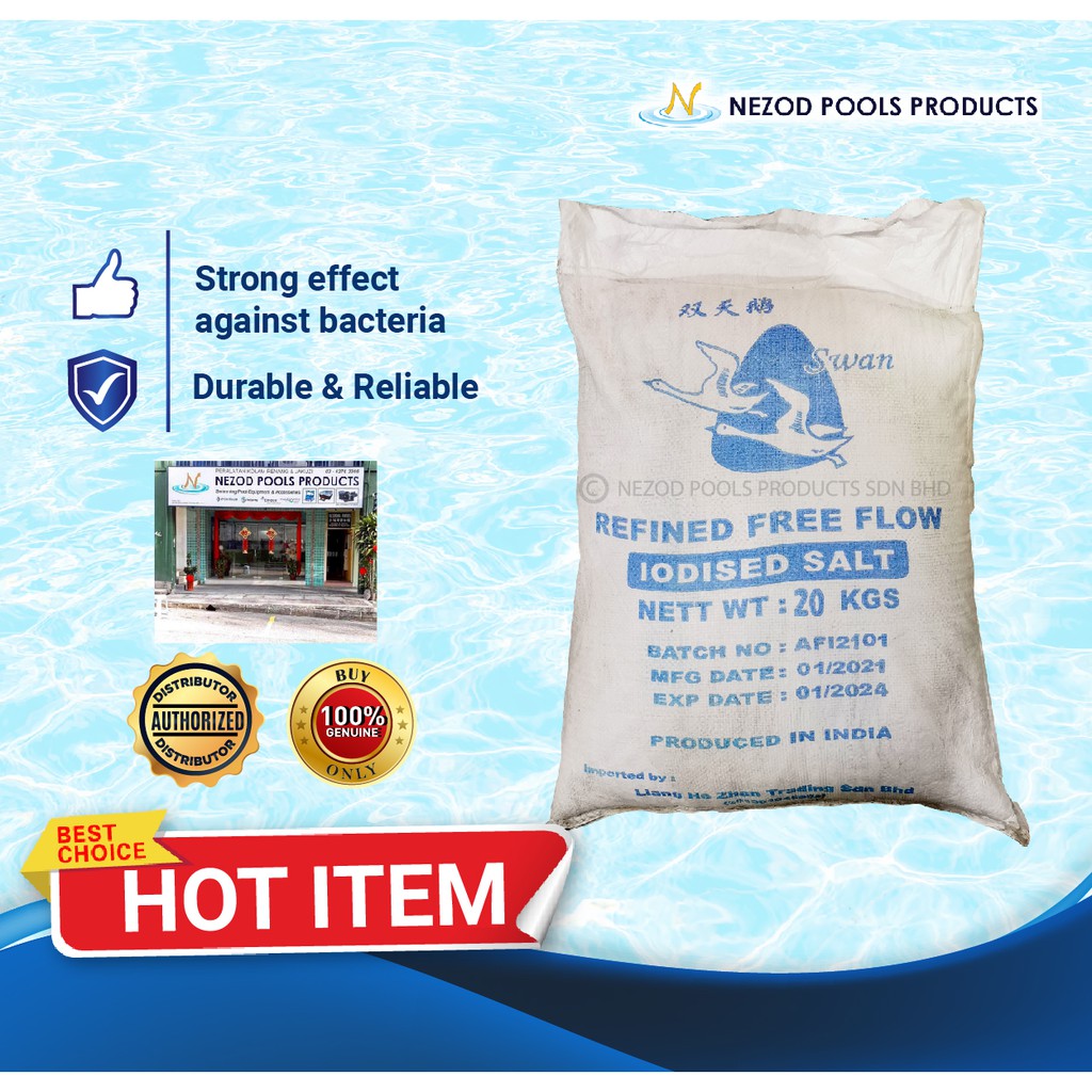 SWIMIMING POOL SALT / SWAN REFINED POOL SALT 20KG - NEZOD POOLS ...