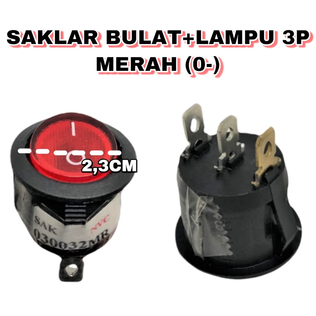 MERAH Round SWITCH + 3P RED LIGHTS (6 PCS) | Shopee Malaysia