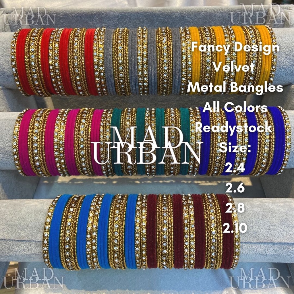 [CLEARANCE SALE] Design Fancy Velvet Metal Bangle Gelang Tangan ...