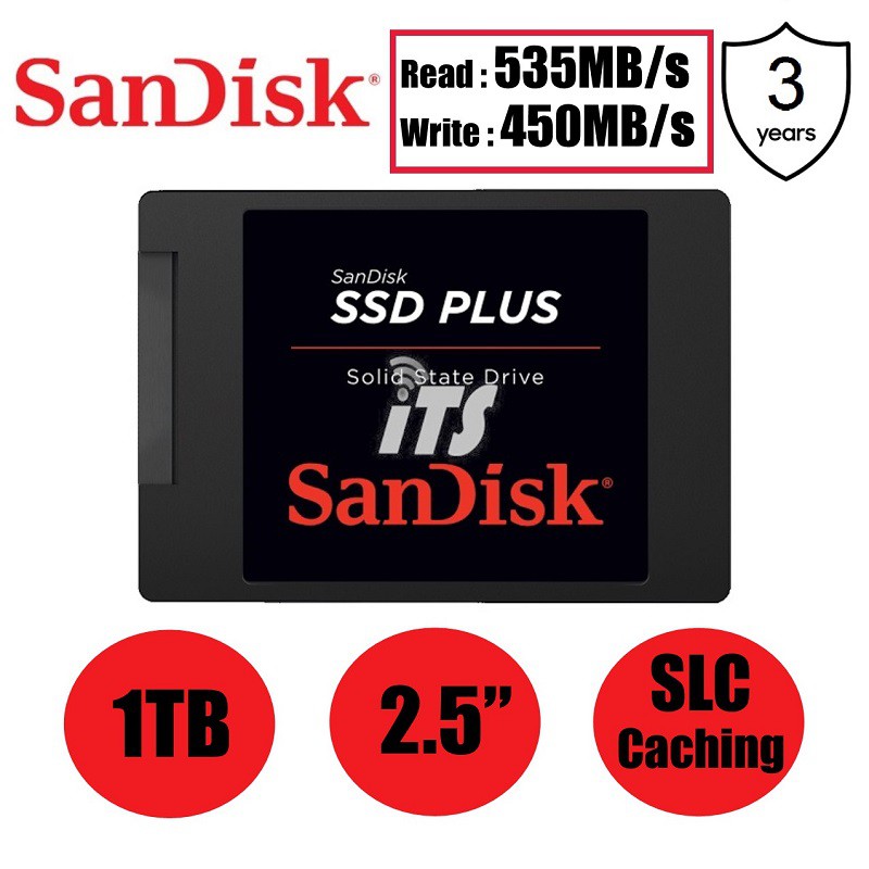 Sandisk SSD Plus SLC caching 2.5" (240GB/480GB/1TB) | Shopee Malaysia