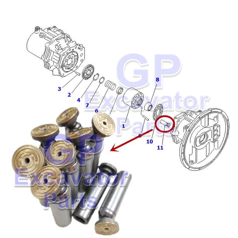 PC300-6 / HPV132 HYDRAULIC EXCAVATOR MAIN PUMP PISTON SHOE SET ...