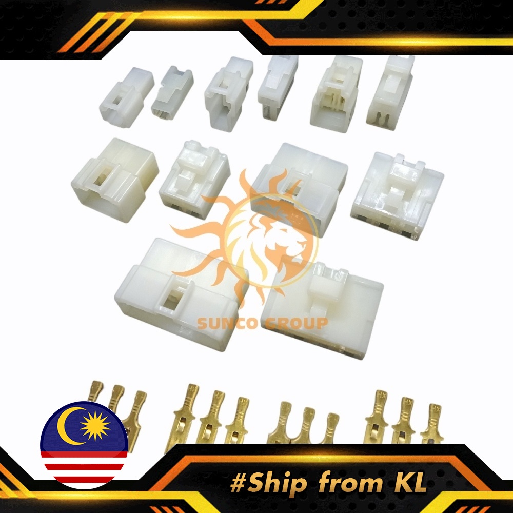 6.3MM TERMINAL SOCKET CONNECTOR GENERAL WIRE CONNECTOR 1Pin / 2Pin / 3Pin / 4Pin / 6Pin | Shopee ...