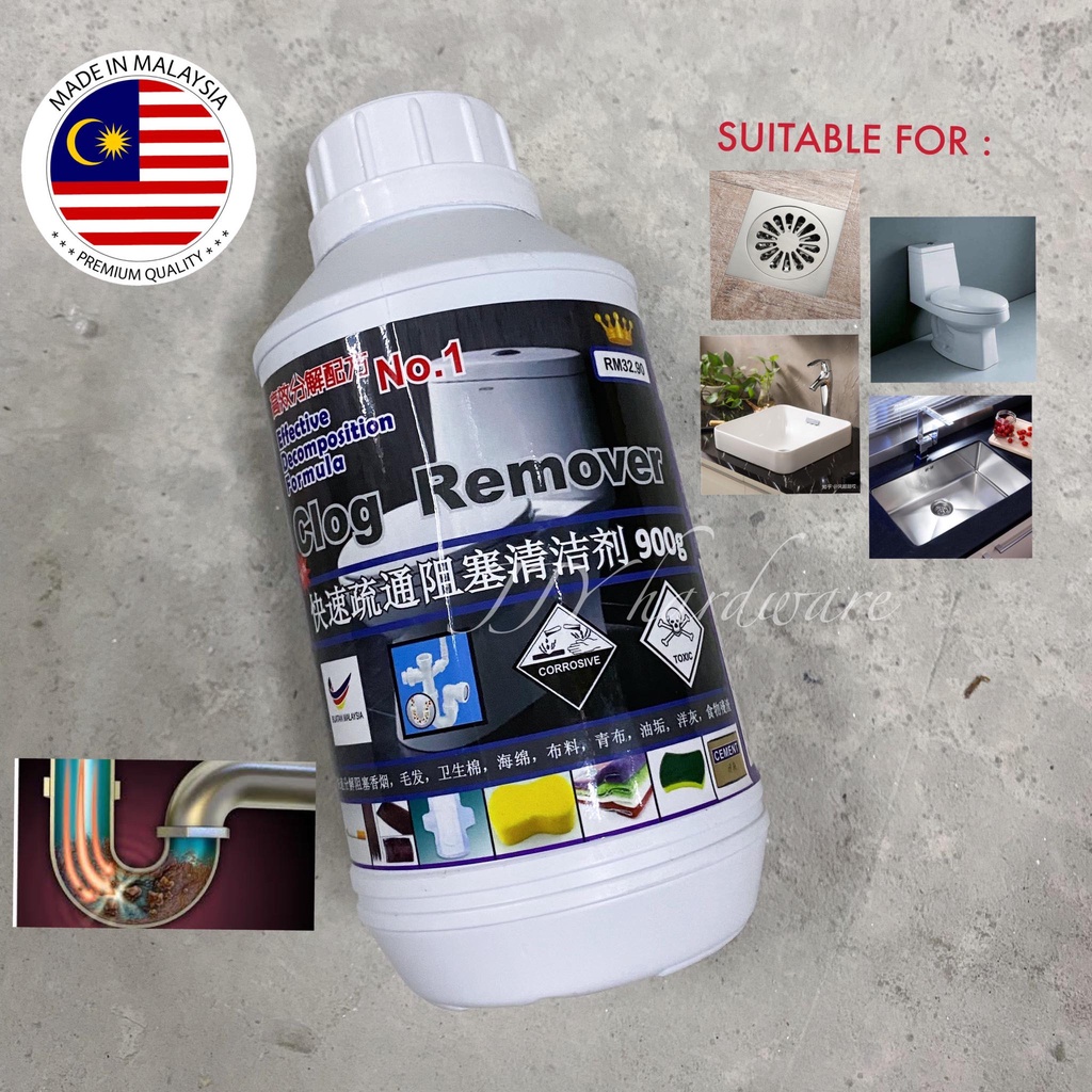 NO.1 HEAVY DUTY CLOG REMOVER 900ML/快速疏通阻塞清洁剂900ML/通喉药水/PENGHILANG ...